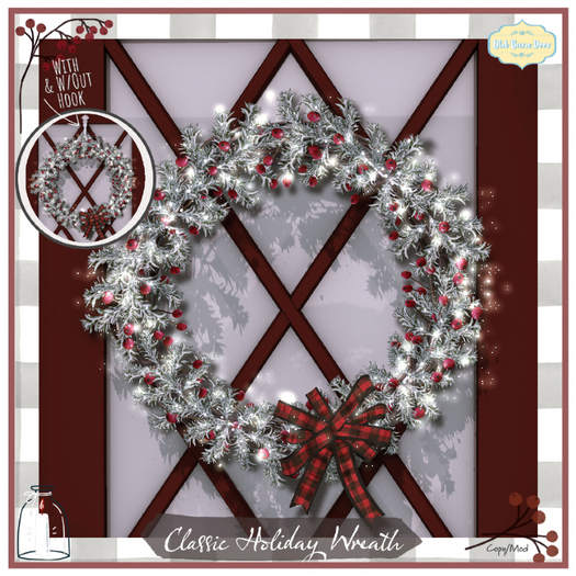 Second Life Marketplace {obd} Classic Holiday Wreath